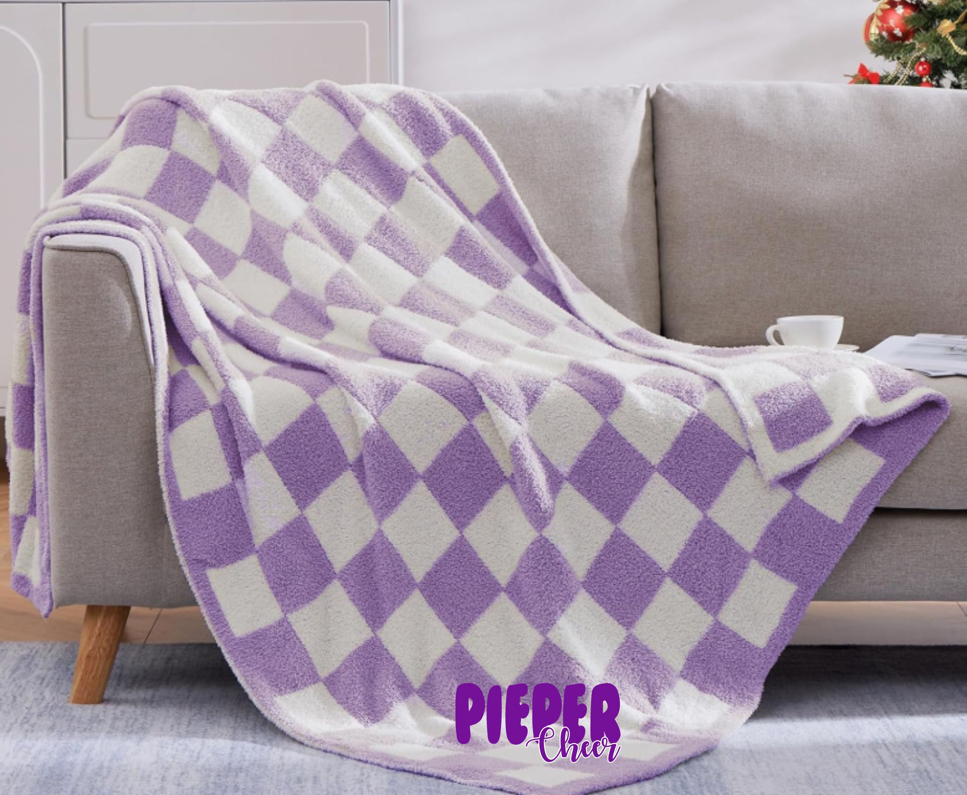 Pieper Buffalo plaid barefoot style lavender blanket | CHRISTY'S CLOSET