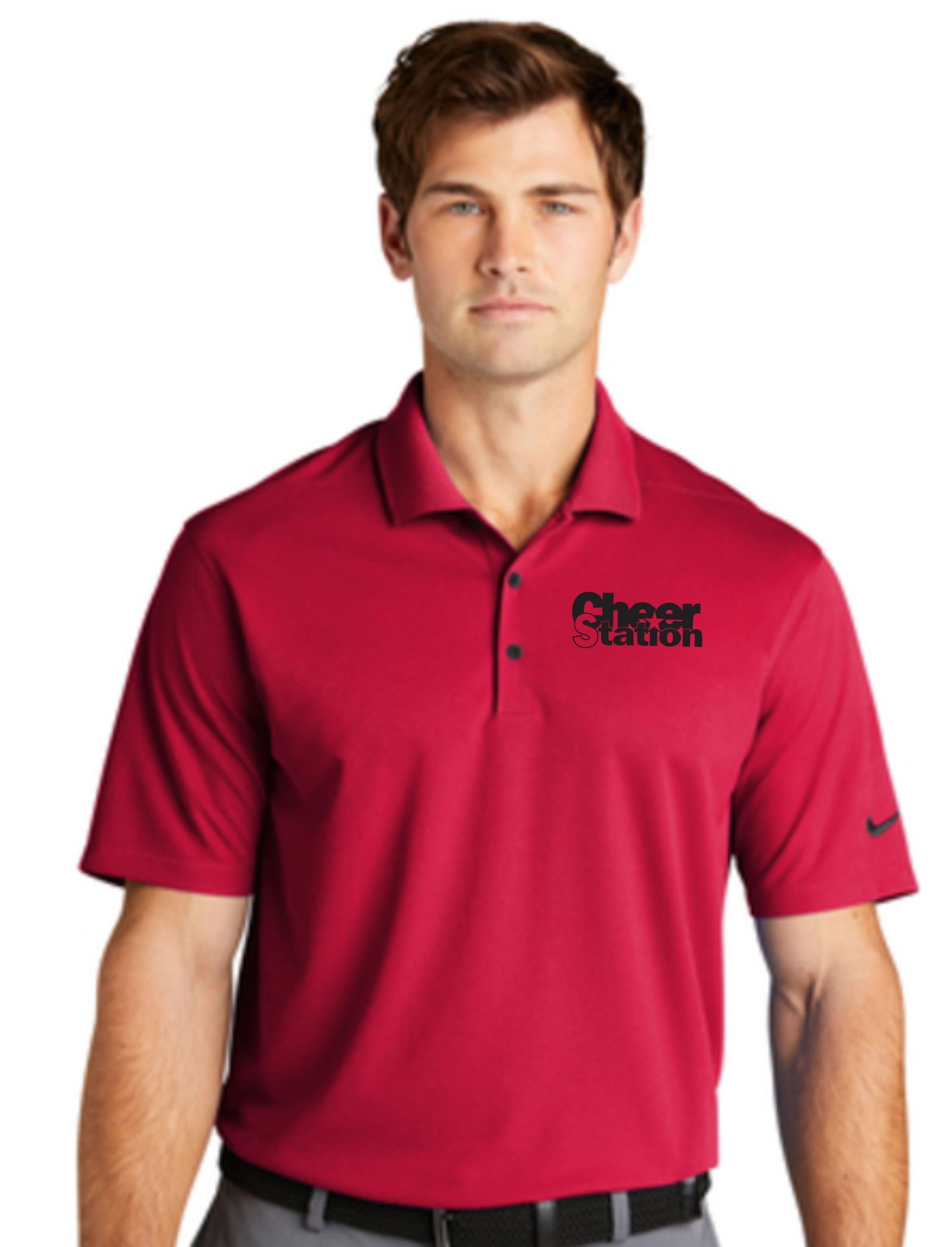 CHEER STATION NIKE DRIFIT POLO FOR DADS RED WHITE OR BLACK | CHRISTY'S ...